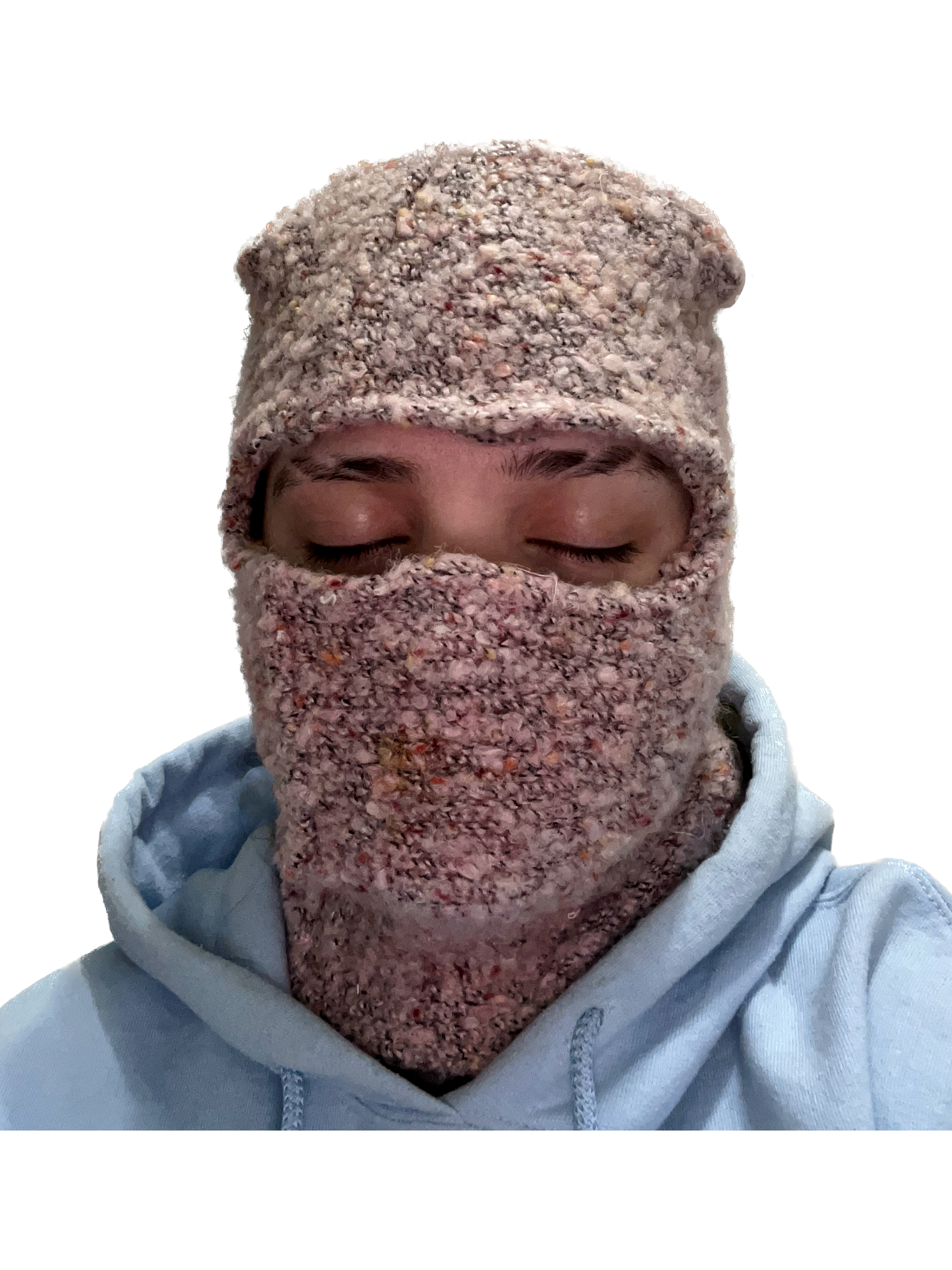 Fuzzy knit pink ski mask – Puppetless society